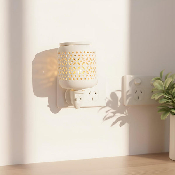 Marrakech Ceramic Plug in Wax Warmer - White by Stevie Buoy