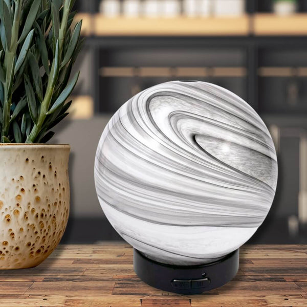 Monochrome Sphere Glass Ultrasonic Diffuser by Stevie Buoy